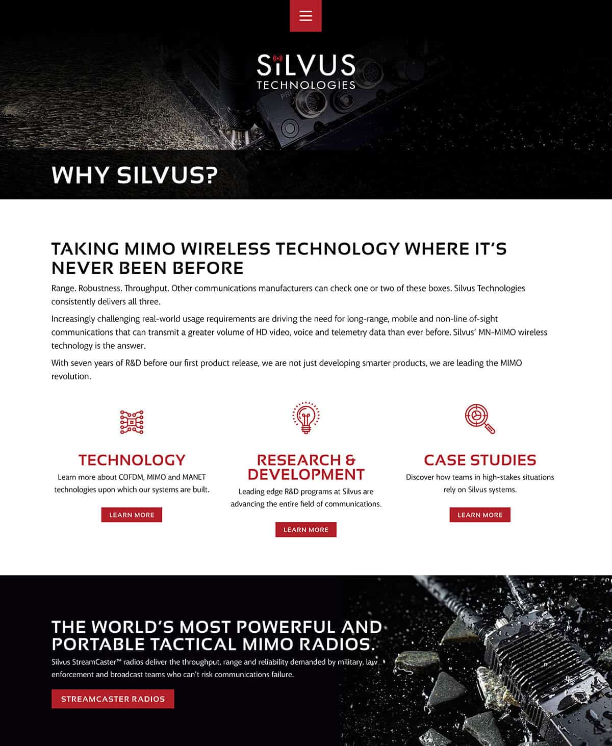 Silvus Technologies Before + After | B2B Technology Website Design Silvus Technologies Before + After | B2B Technology Website Design