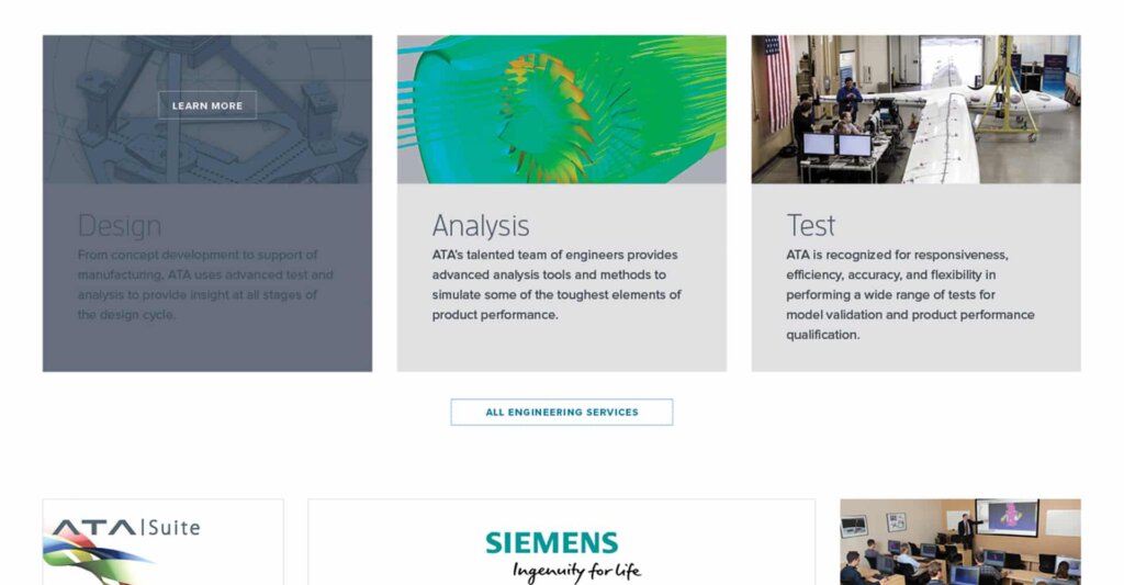Website Design for ATA Engineering | Bop Design Case Studies